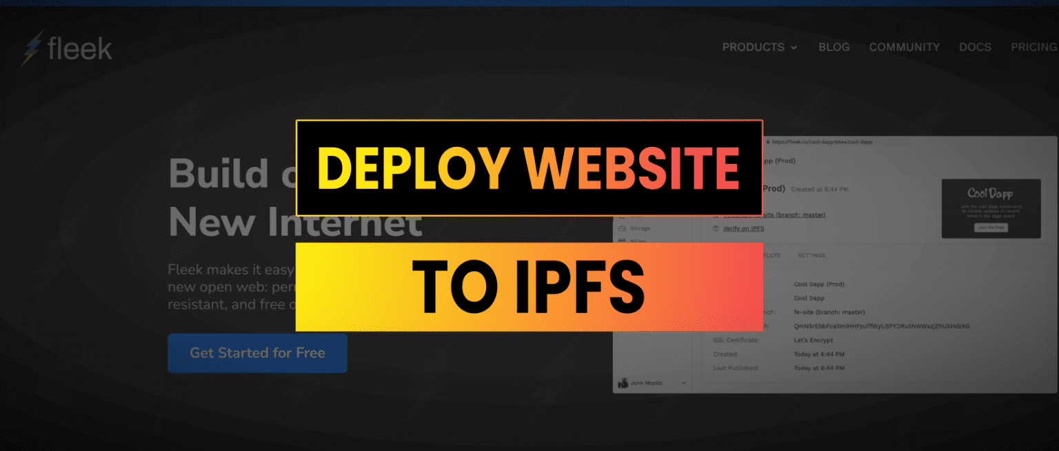 How To Deploy A Website Or dApp To IPFS | Fleek Tutorial – JamesBachini.com